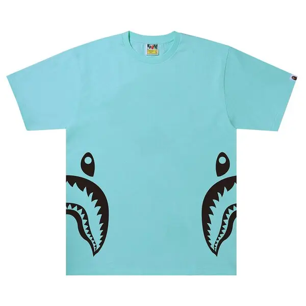 A BATHING APE Bicolor Side Shark Tee - Blue