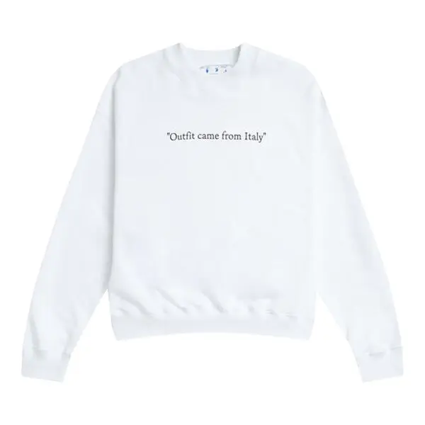 Off-White Quote Motif Crewneck Sweatshirt