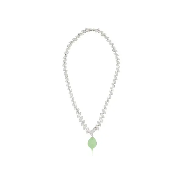 Ottolinger Diamond Dip Necklace /green - Silver
