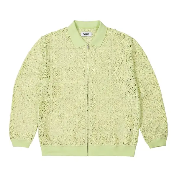 PALACE Crochet Zip Long-sleeve Polo - Green