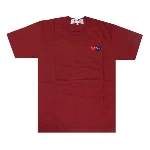 Play Comme Des Garcon Double Heart T-shirt - Red