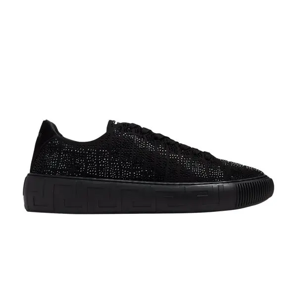 Versace Greca Low Crystal Croc-effect Sneakers