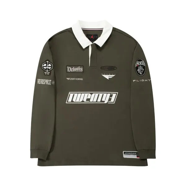 JORDAN Essentials Long-sleeve Rugby Top 'cargo Khaki - Green