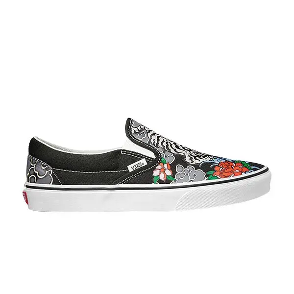 VANS Classic Slip-on In Tiger Floral Print - Black
