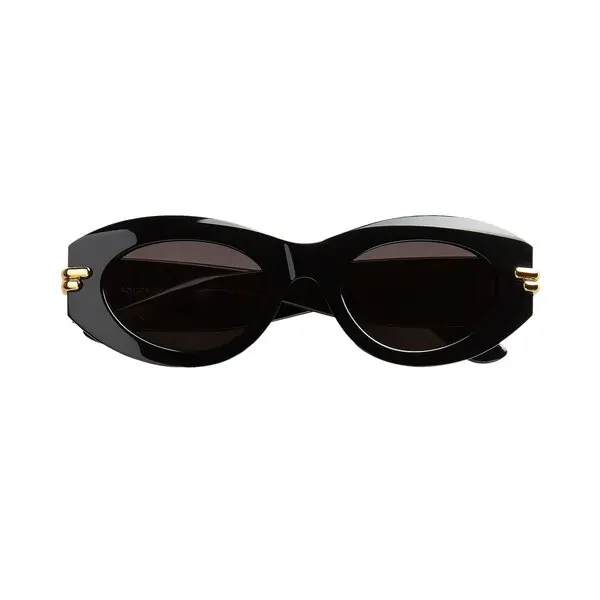 Bottega Veneta Mitre Oval Sunglasses - Black