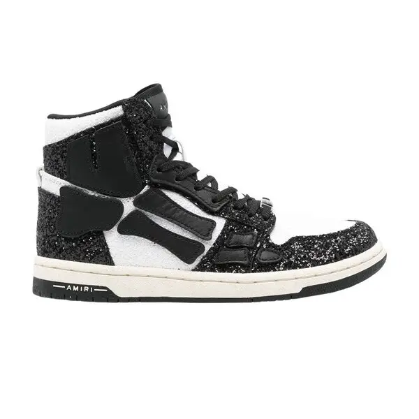 Amiri Skel Top High Glitter Sneakers - Black