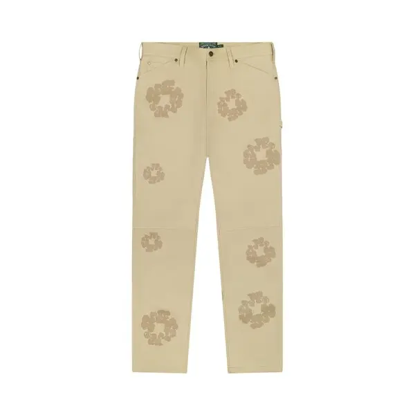 DENIM TEARS Leather Laser Cut Wreath Work Pant
