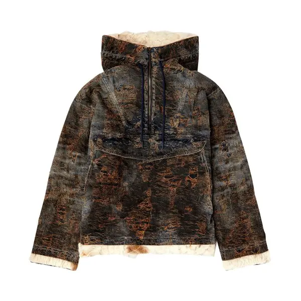 DIESEL® Denim Half Zip Anorak Jacket
