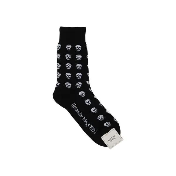 Alexander McQueen Skull Crew Socks - Black