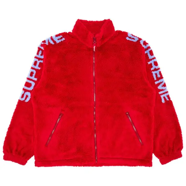 Supreme Shoulder Logo Fleece Jacket - Red