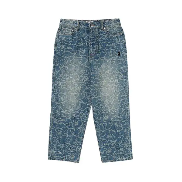 A BATHING APE Line Camo Jacquard Denim Pants