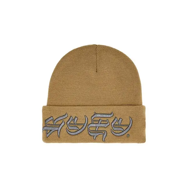 Supreme New Era Blackletter Beanie - Tan