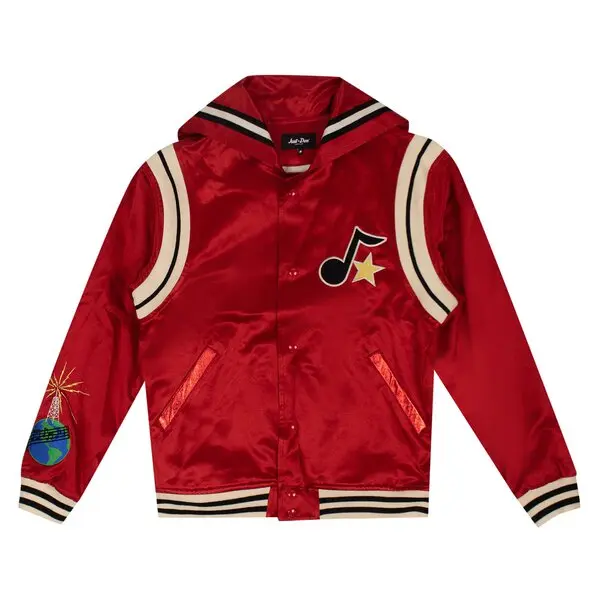 JUST DON Satin Varsity Jacket