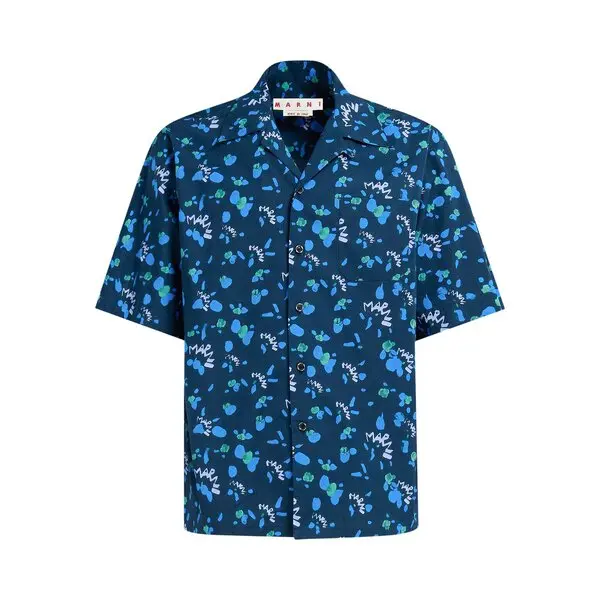Marni Boxy Fit Popeline Bowling Shirt