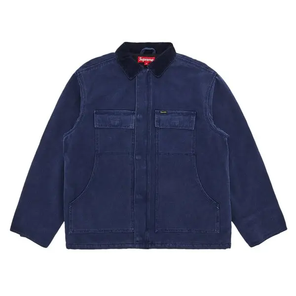 Supreme Old English Canvas Work Jacket - Blue | Editorialist