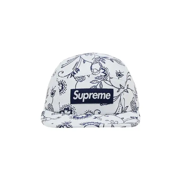 Supreme Floral Jacquard Camp Cap - White