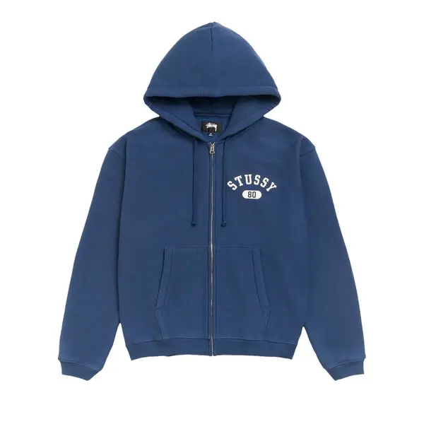 StÜssy Varsity Zip Up Hoodie - Blue