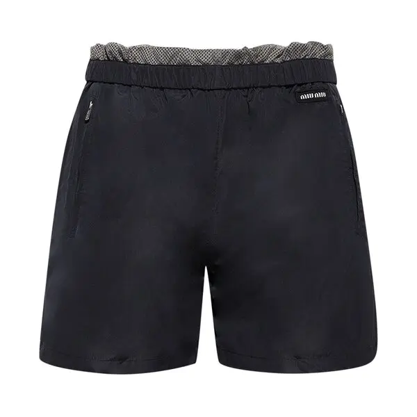 Miu Miu Technical Silk Bermuda Shorts