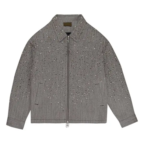 BIRTH OF ROYAL CHILD Rhinestone Zipper Work Jacket