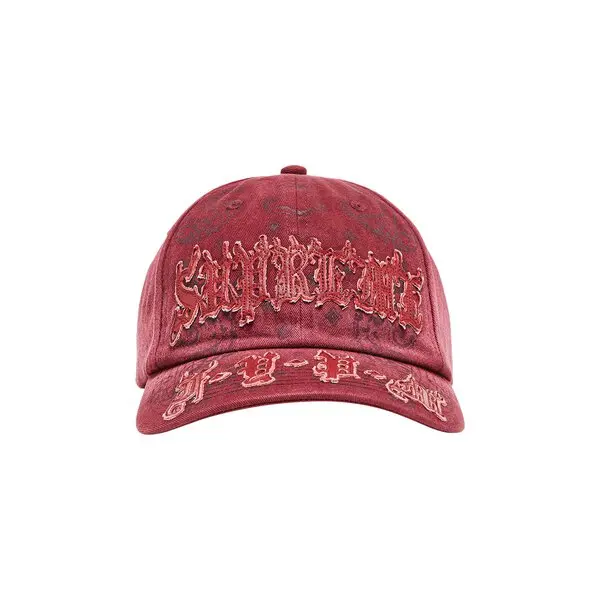 Supreme Leather Appliqué 6-panel Cap - Red