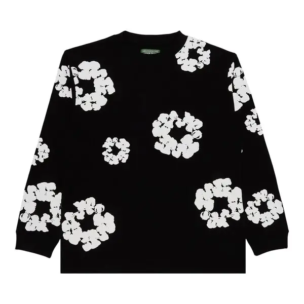 DENIM TEARS Wreath Long-sleeve Tee - Black