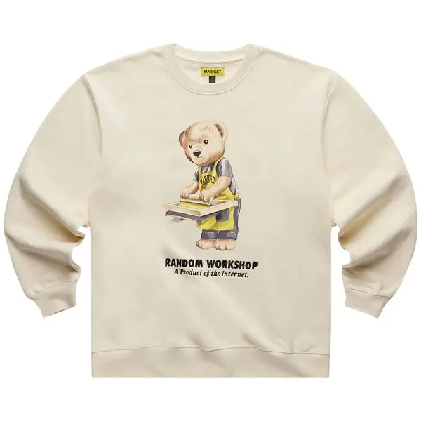 MARKET Random Workshop Bear Crewneck - Cream