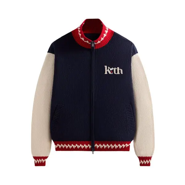 Kith Globe Wyona Full Zip Sweater - Blue