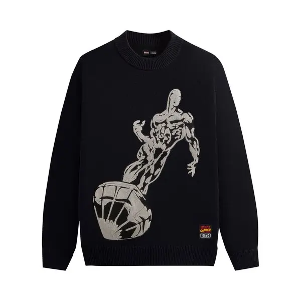 Kith X Marvel Silver Surfer Lewis Crewneck Sweater - Black