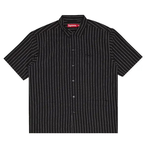 Supreme Stripe Short-sleeve Pajama Shirt - Black