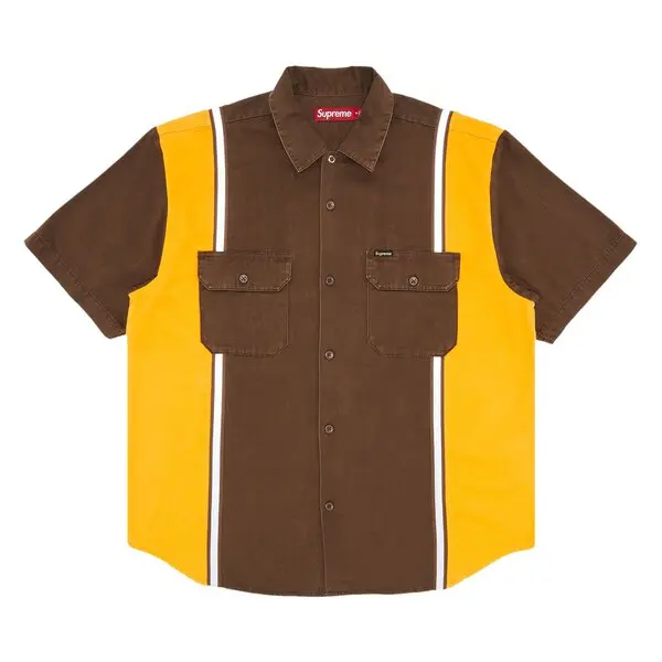 Supreme Reflective Stripe Work Shirt - Brown