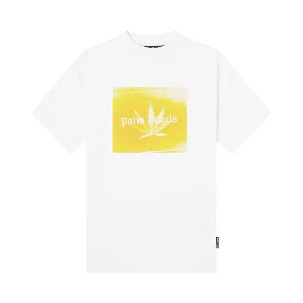 Palm Angels Leaf Logo Print T-shirt - White