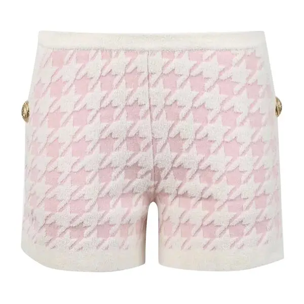 Balmain Houndstooth Tweed Shorts
