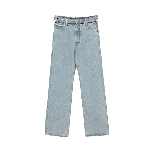 Y/Project Evergreen Y Belt Jeans In Blue | Editorialist