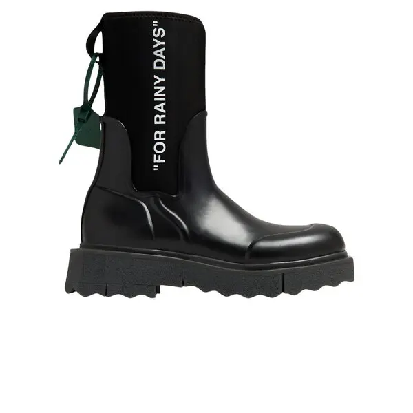 Off-White Sponge Rubber Rain Boots - Black