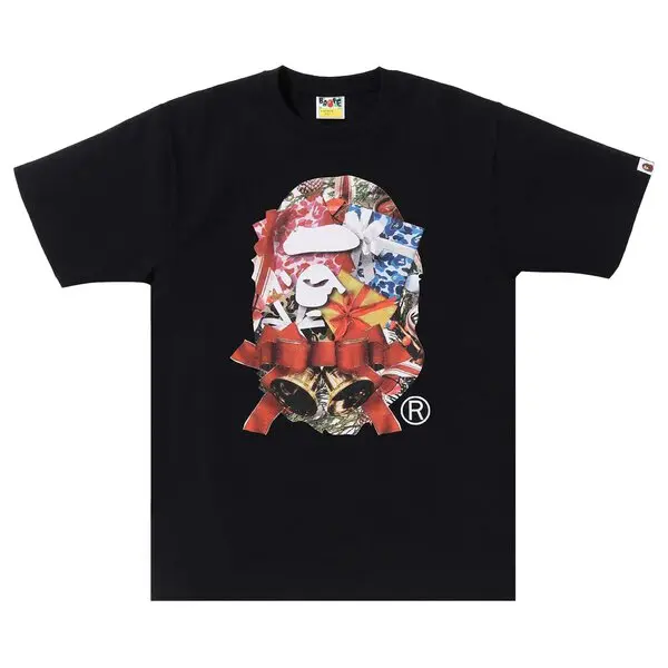 A BATHING APE Christmas Ape Head Tee - Black