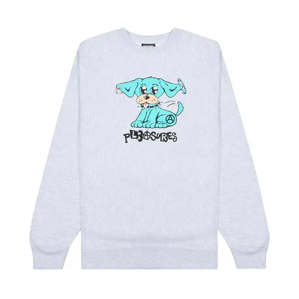 PLEASURES Ruff Premium Crewneck - Grey