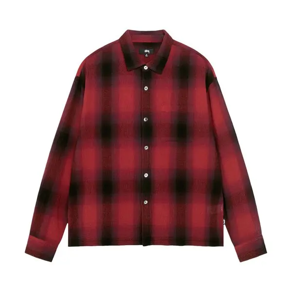 StÜssy Loose Weave Plaid Shirt - Red