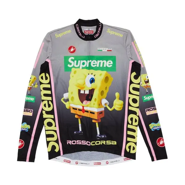 Supreme X Spongebob Squarepants X Castelli Long-sleeve Cycling Jersey - Black