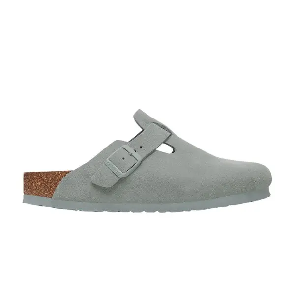 BIRKENSTOCK Boston Suede Leather Clog - Grey