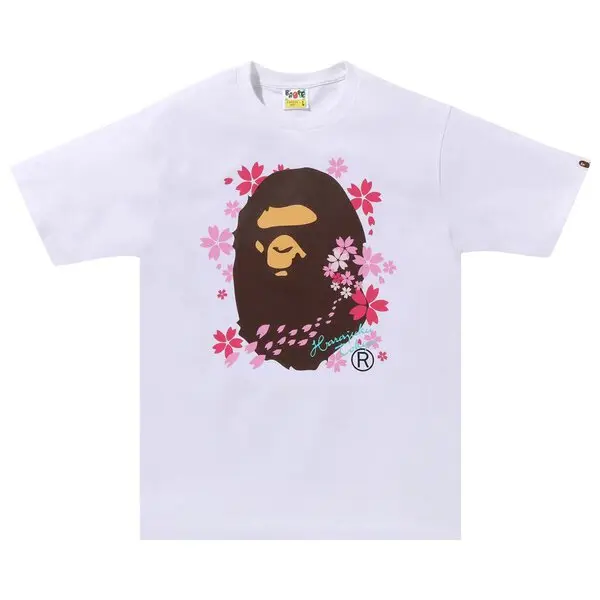 A BATHING APE Sakura Ape Head Tee - White