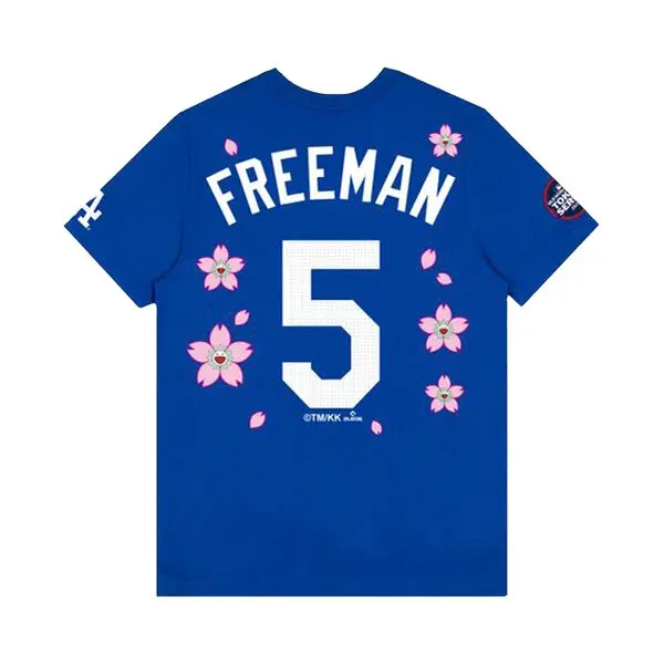 Nike X Takashi Murakami X Mlb World Tour Tokyo Series 2025 Freeman Dodgers Short-sleeve Tee - Blue