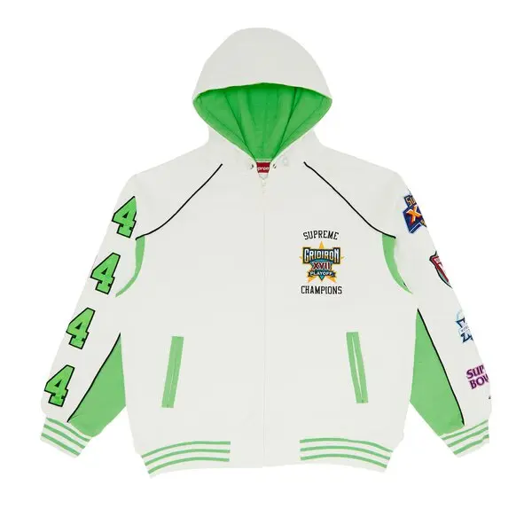 Supreme Playoffs Zip Up Hooded Sweatshirt - White