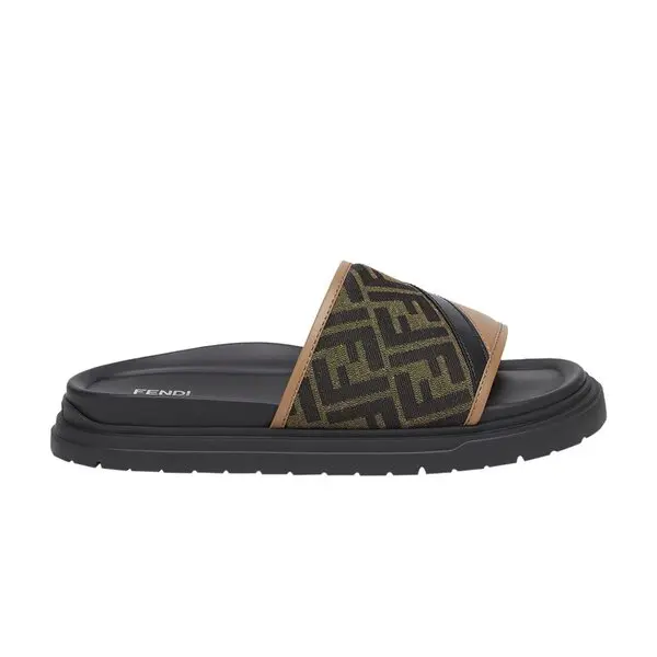 Fendi Diagonal Ff Jacquard Slides