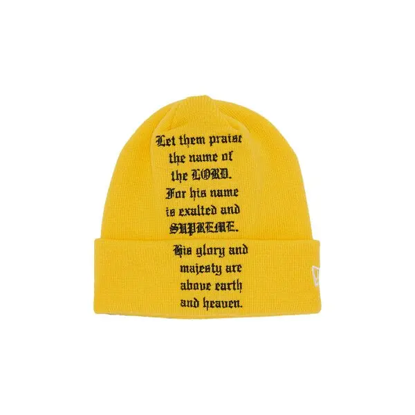 Supreme X New Era Psalm Beanie - Yellow