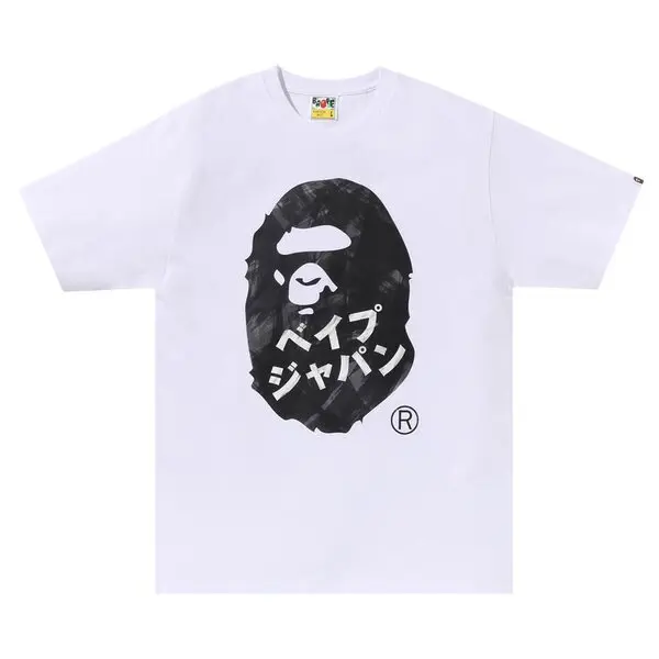 A BATHING APE Ape Head Ink Painting Tee - White