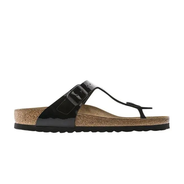 BIRKENSTOCK Gizeh Birko-flor Patent Thong Sandals - Black
