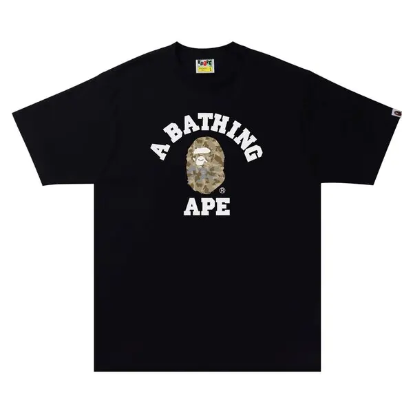 A BATHING APE Sand Camo College T-shirt - Black