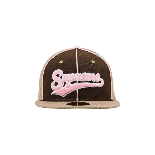 Supreme Piping Script Logo New Era Cap - Tan