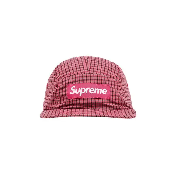 Supreme X Cordura Plaid Camp Cap - Red