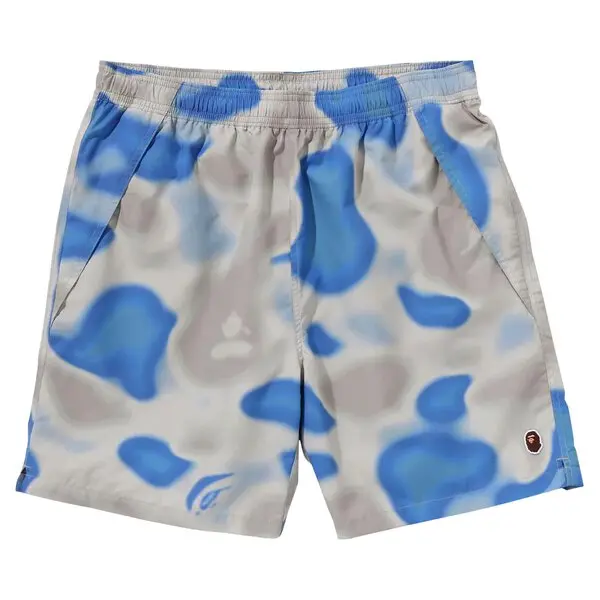 A BATHING APE Liquid Camo Beach Shorts - Blue